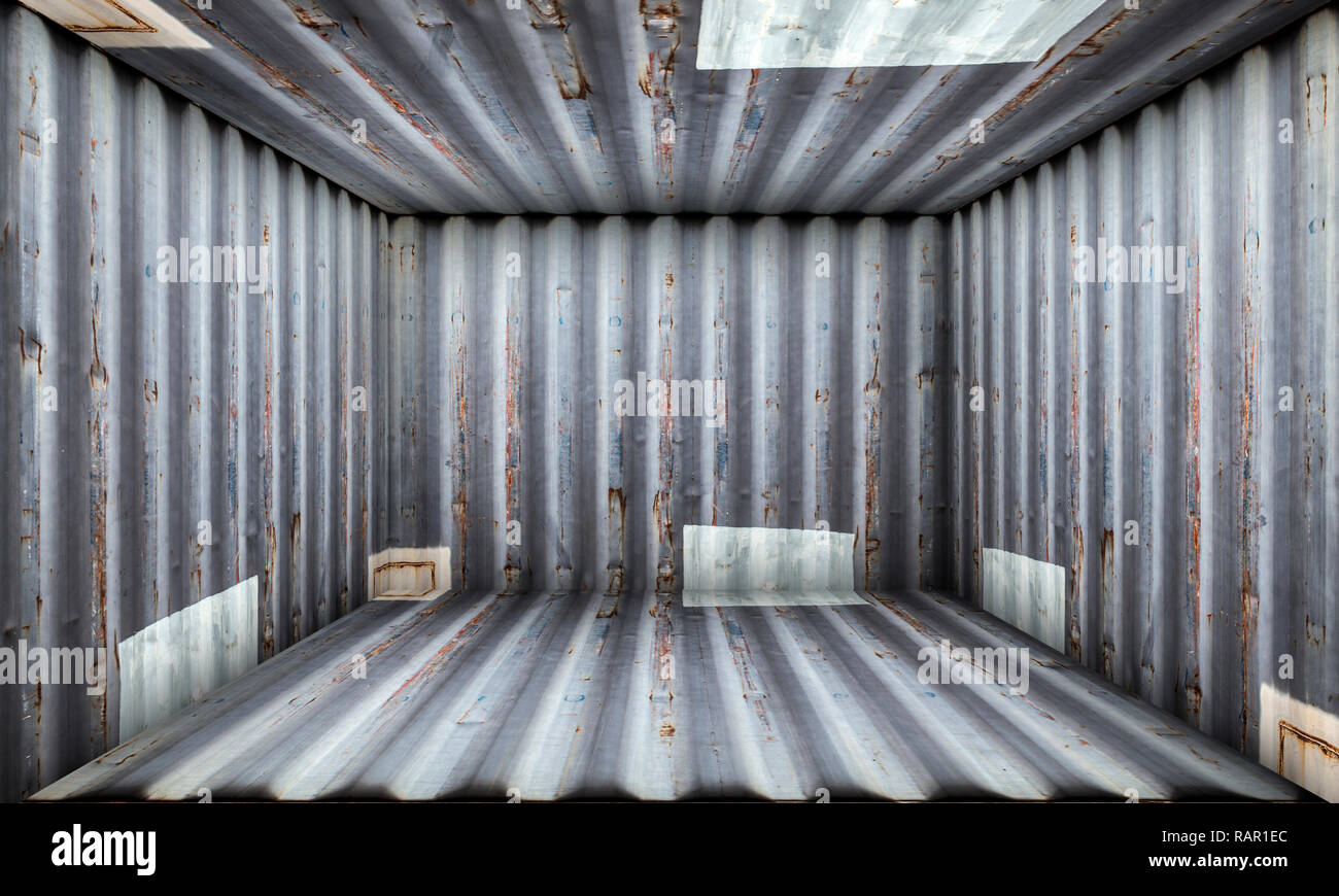 Urban Abstract Interior Metal Room Background Stage Stock Photo - Alamy