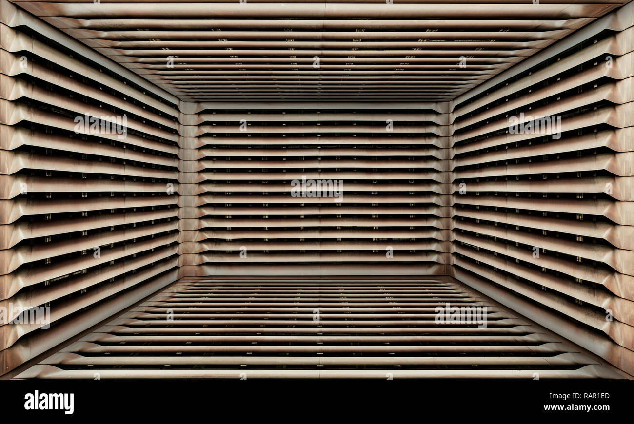 Urban Abstract Interior Metal Room Background Stage Stock Photo - Alamy