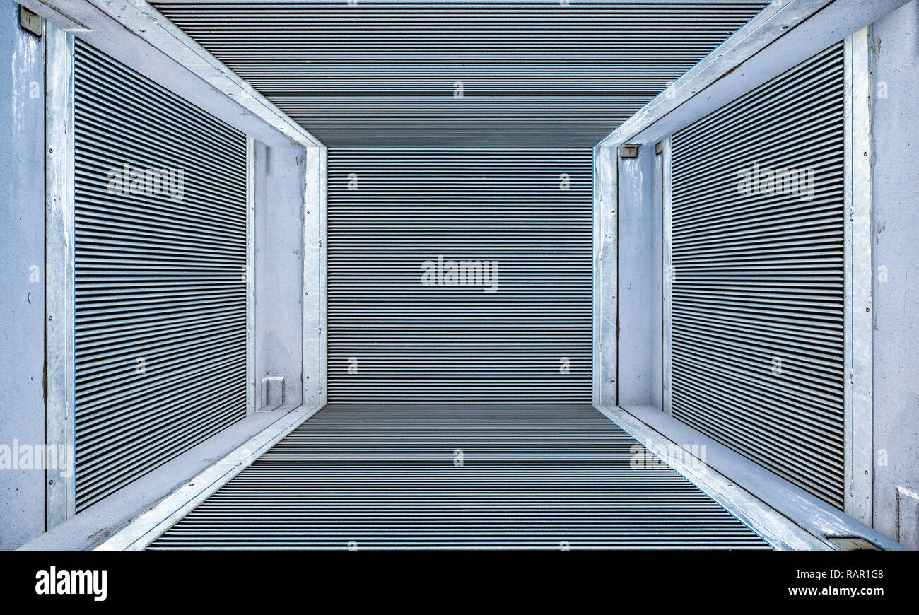 Urban Abstract Interior Metal Room Background Stage Stock Photo - Alamy