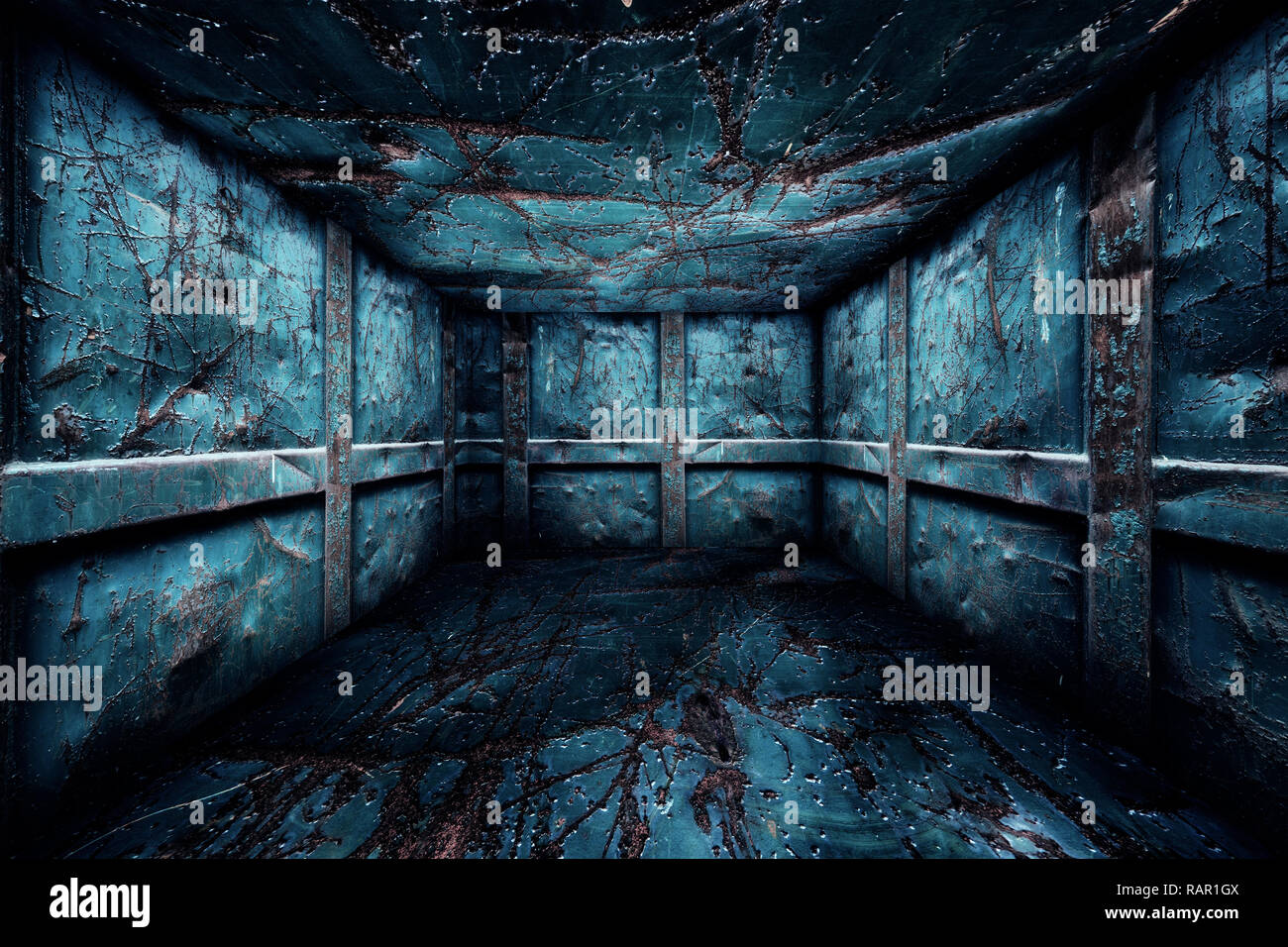 Urban Abstract Interior Metal Room Background Stage Stock Photo - Alamy