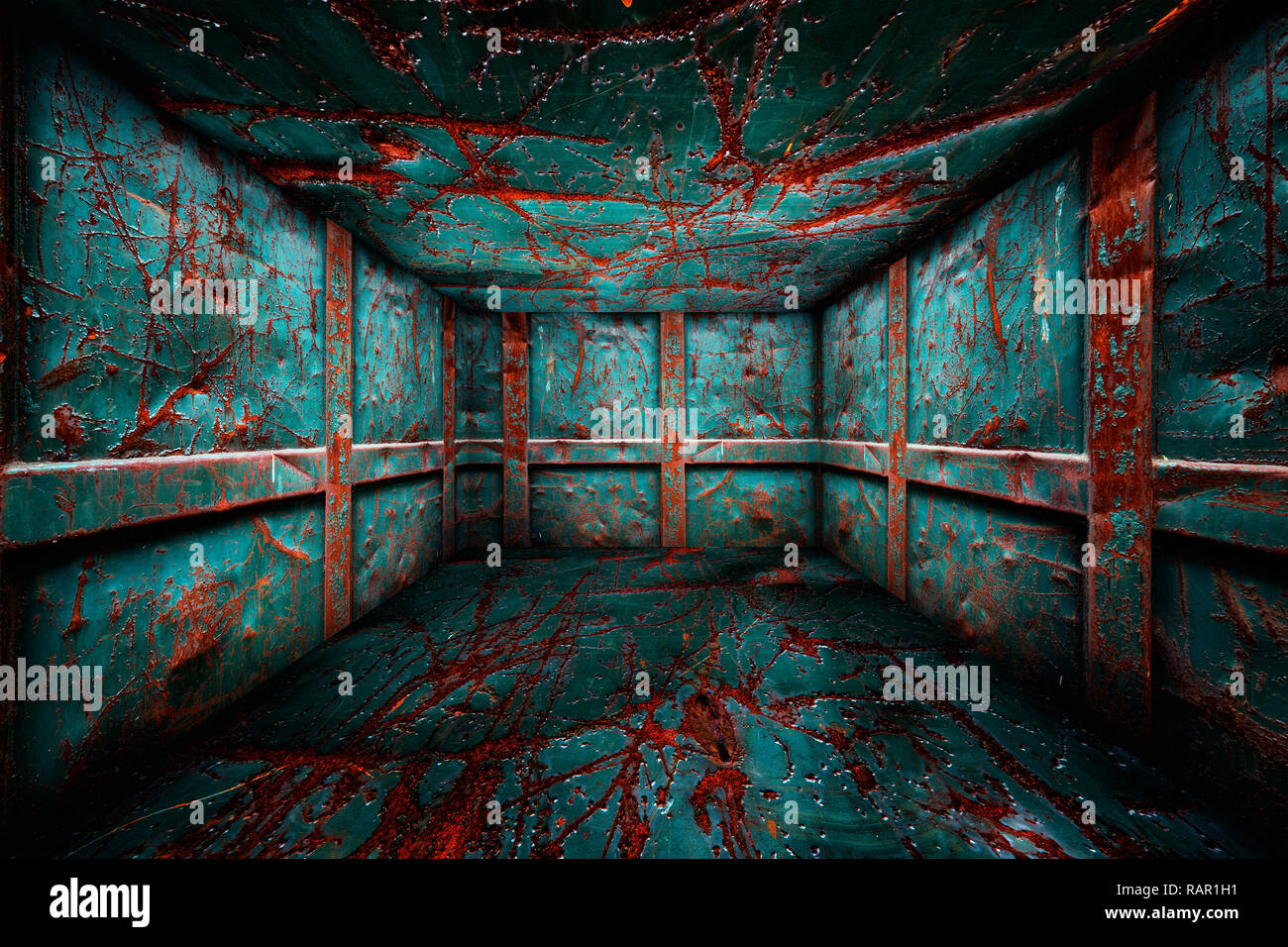 Urban Abstract Interior Metal Room Background Stage Stock Photo - Alamy