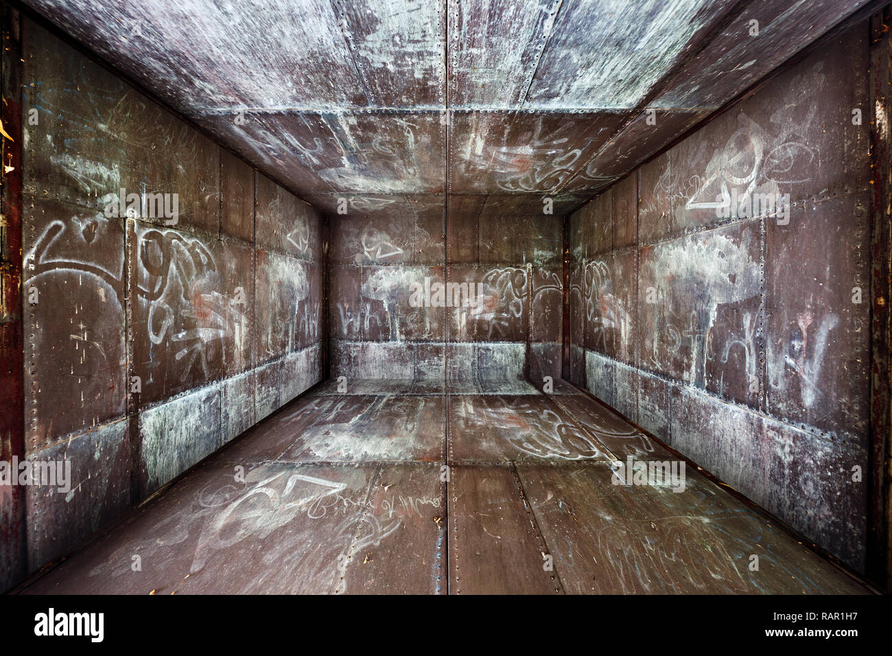 Urban Abstract Interior Metal Room Background Stage Stock Photo - Alamy