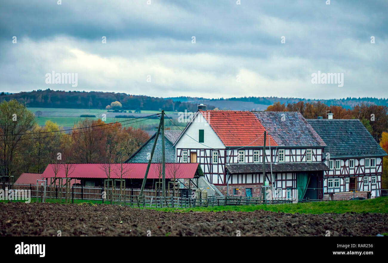 Vintage Old German Architecture Farm House Photo Stock Photo - Alamy