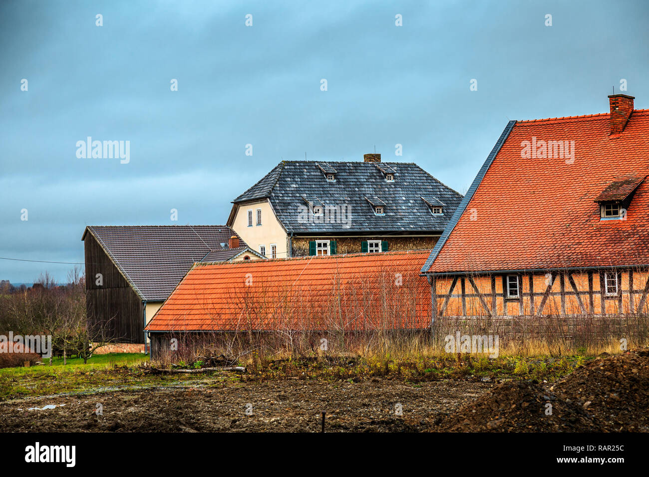 Vintage Old German Architecture Farm House Photo Stock Photo - Alamy