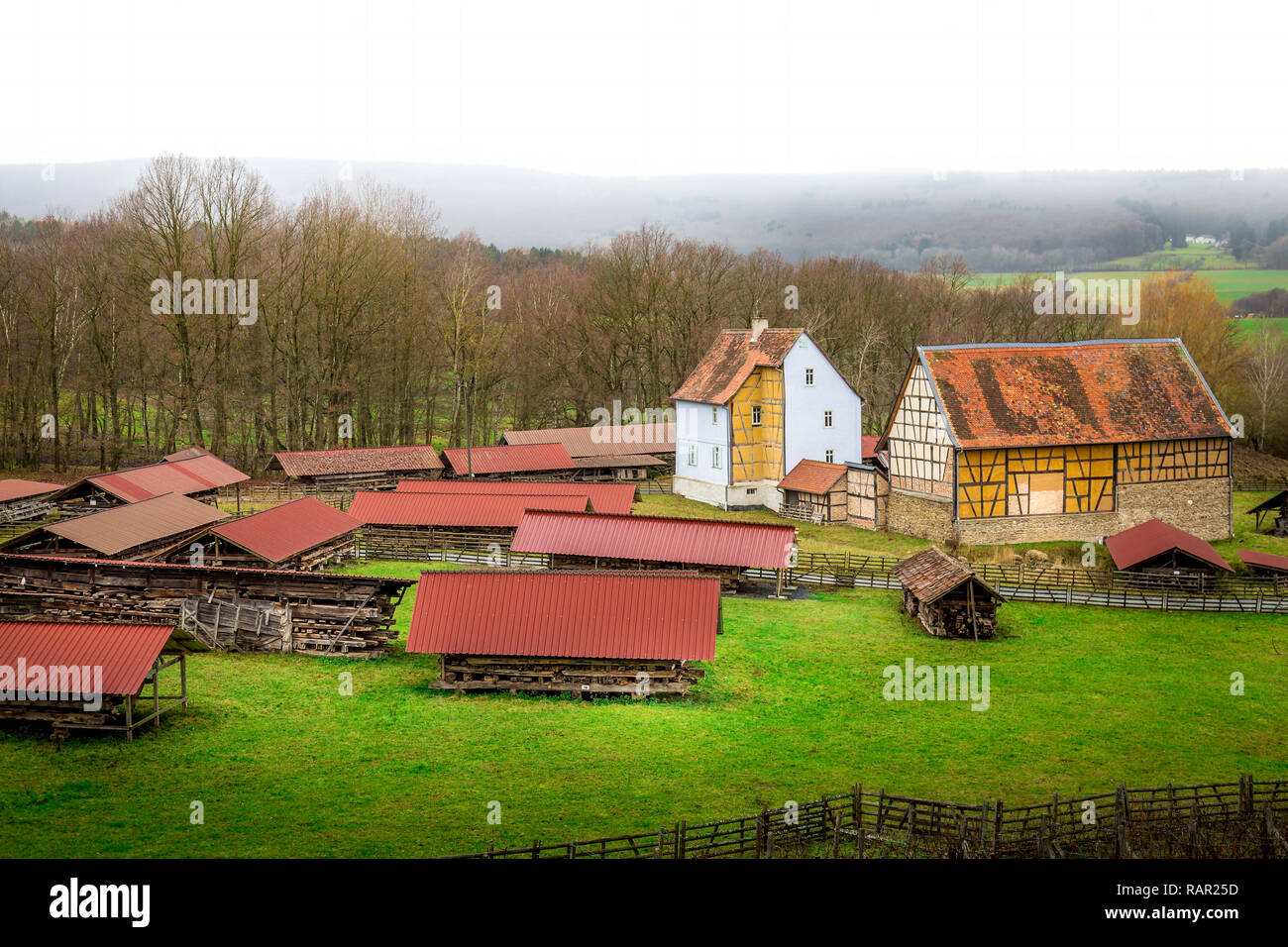 Vintage Old German Architecture Farm House Photo Stock Photo - Alamy
