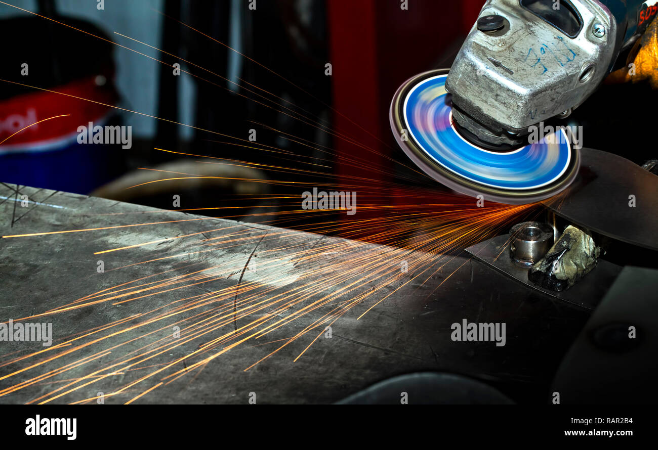 Arc Welding in Construction Area Industrial Concept Stock Photo - Alamy