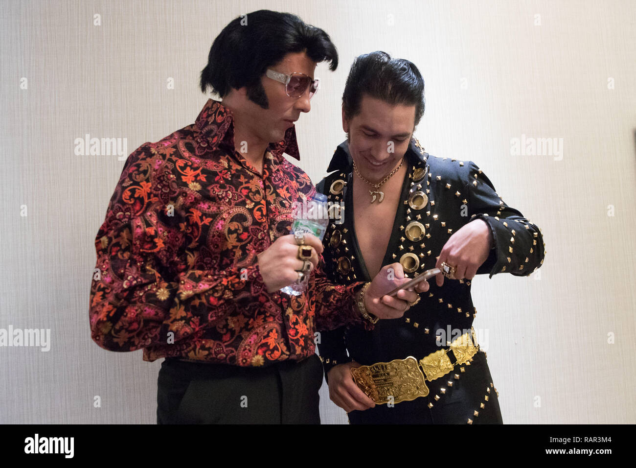 Elvis impersonators backstage at Europe's largest annual Elvis Tribute ...