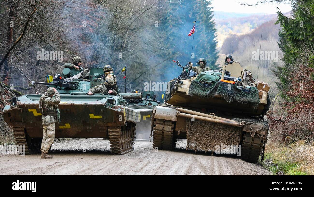 A U.S. Army M1A1 Abrams tank crew assigned to 2nd Battalion 7th Cavalry ...