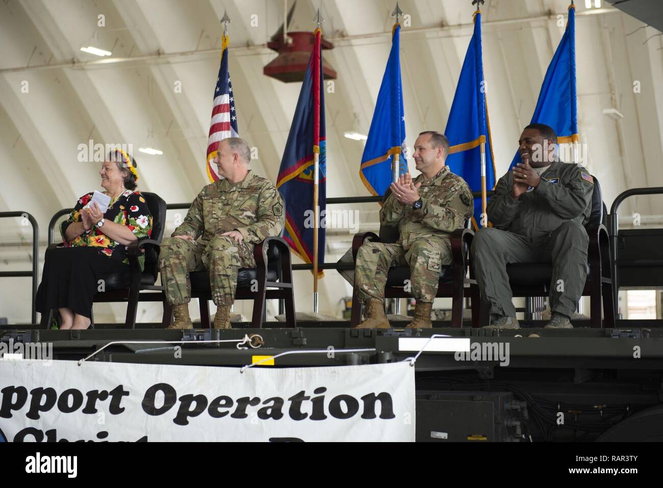 ANDERSEN AIR FORCE BASE, Guam (Dec. 10, 2018) - From left, Heather ...