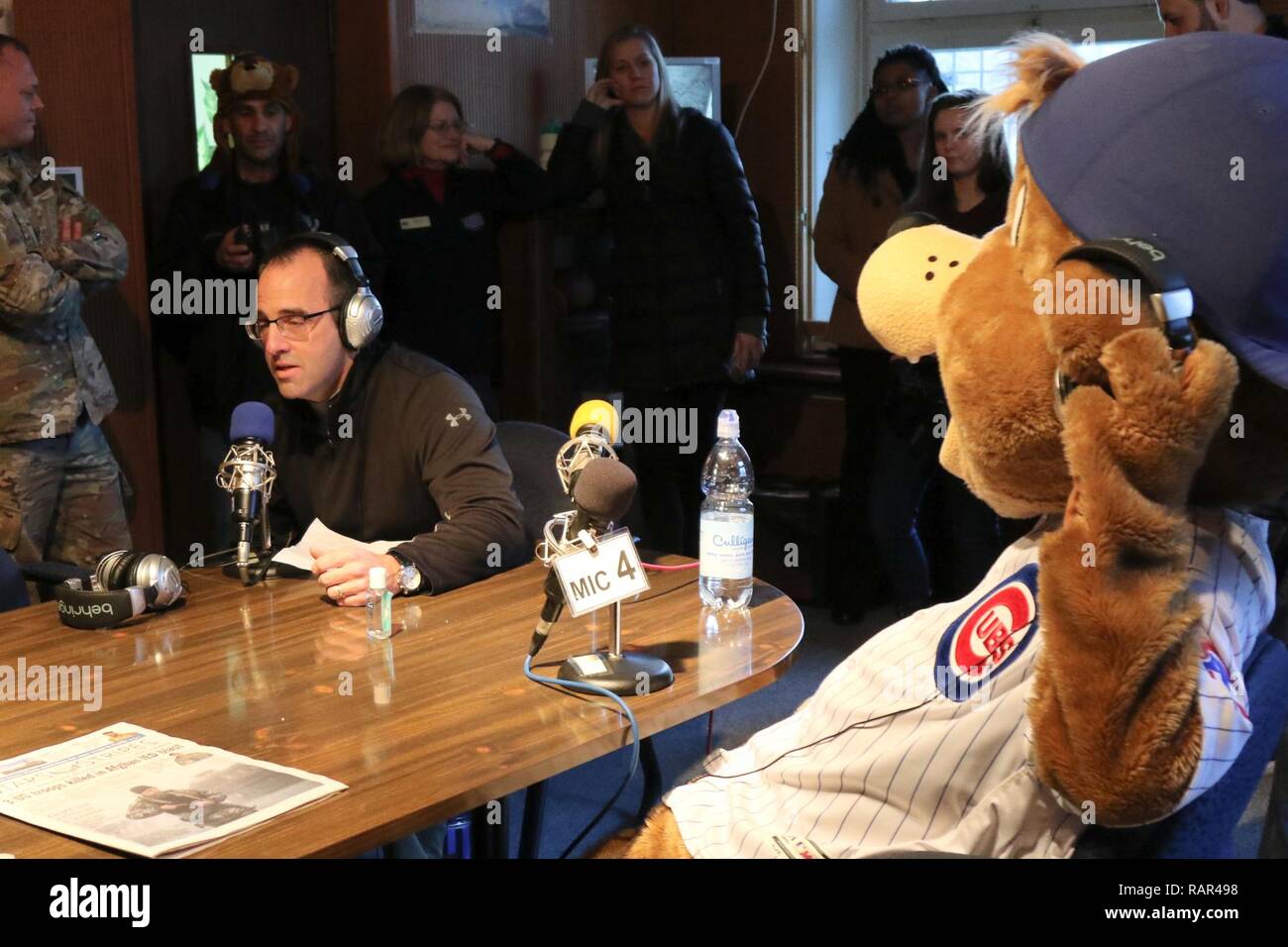 Sgt. James McClarran, a broadcaster for AFN Bavaria, interviews James ...