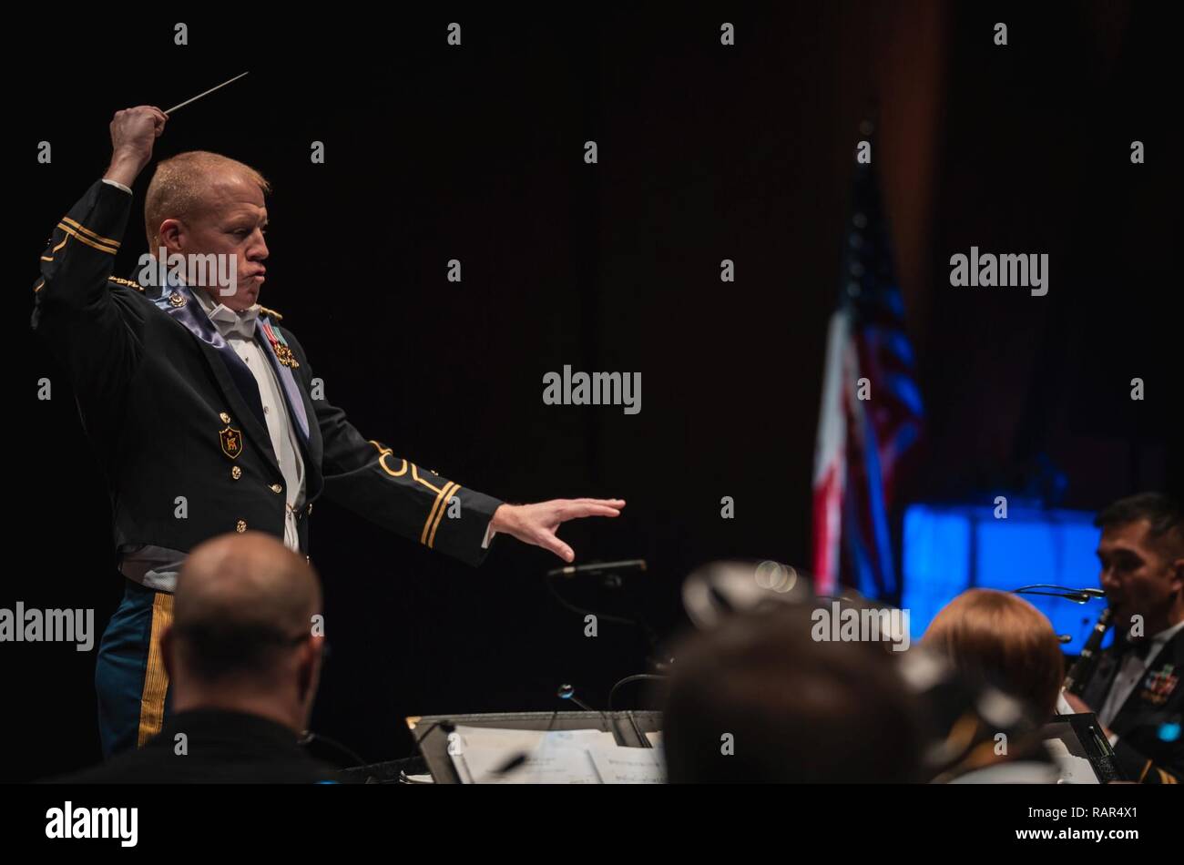 Maj. Randy Bartel conducts the USAREUR Band & Chorus during their ...