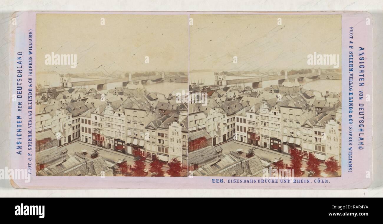 Railway bridge and the Rhine Cologne Germany, Johann Friedrich Stiehm ...