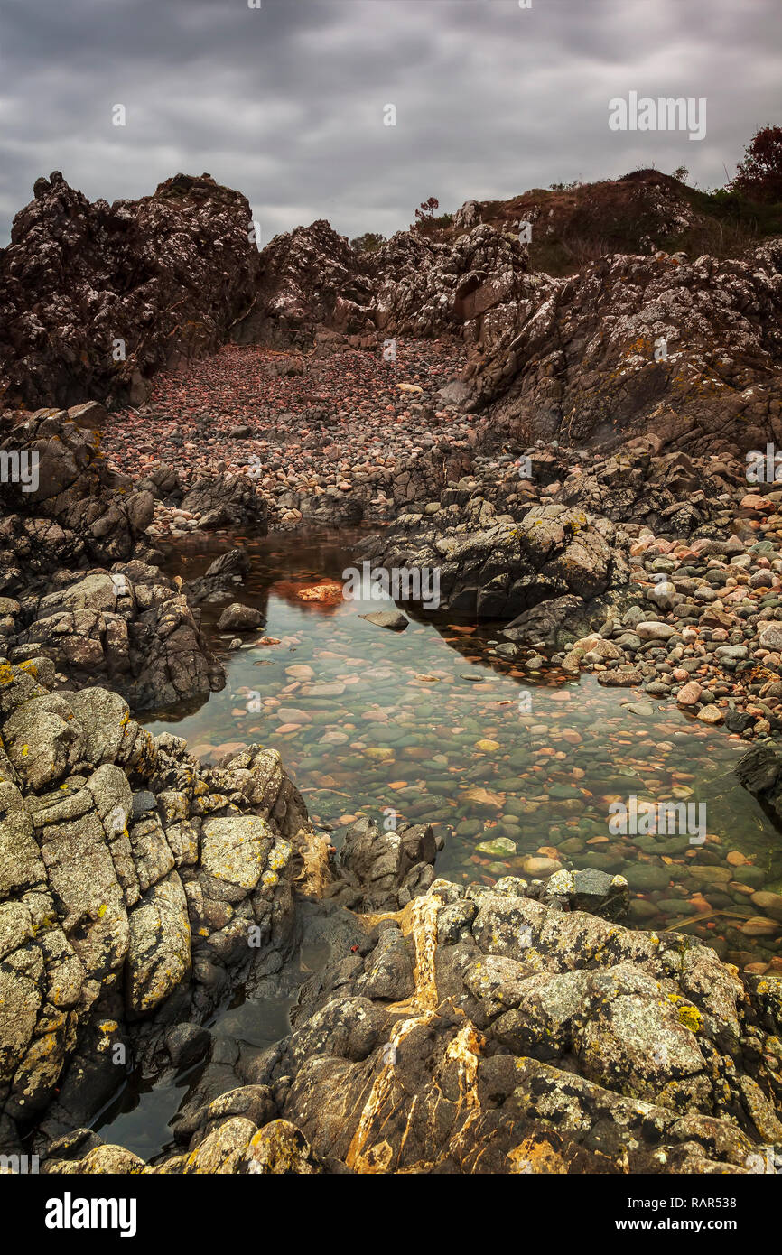 Natural cliffs and rocks by pool of water Stock Photo - Alamy