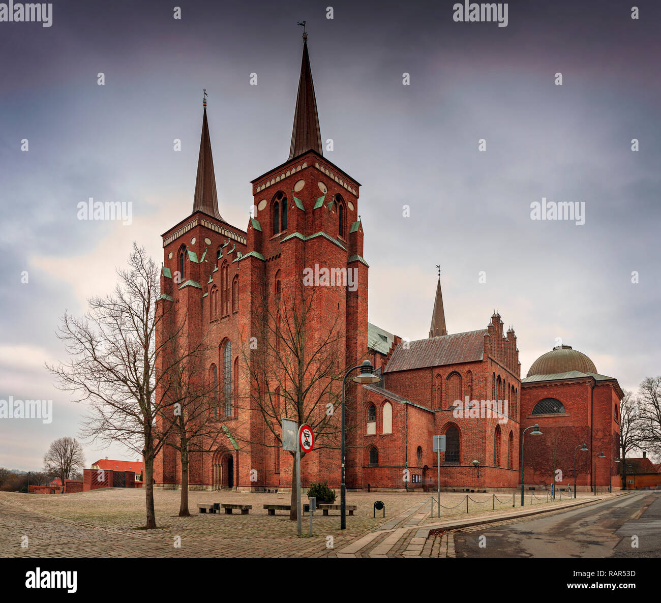 Historical Roskilde cathedral, Denmark Stock Photo - Alamy