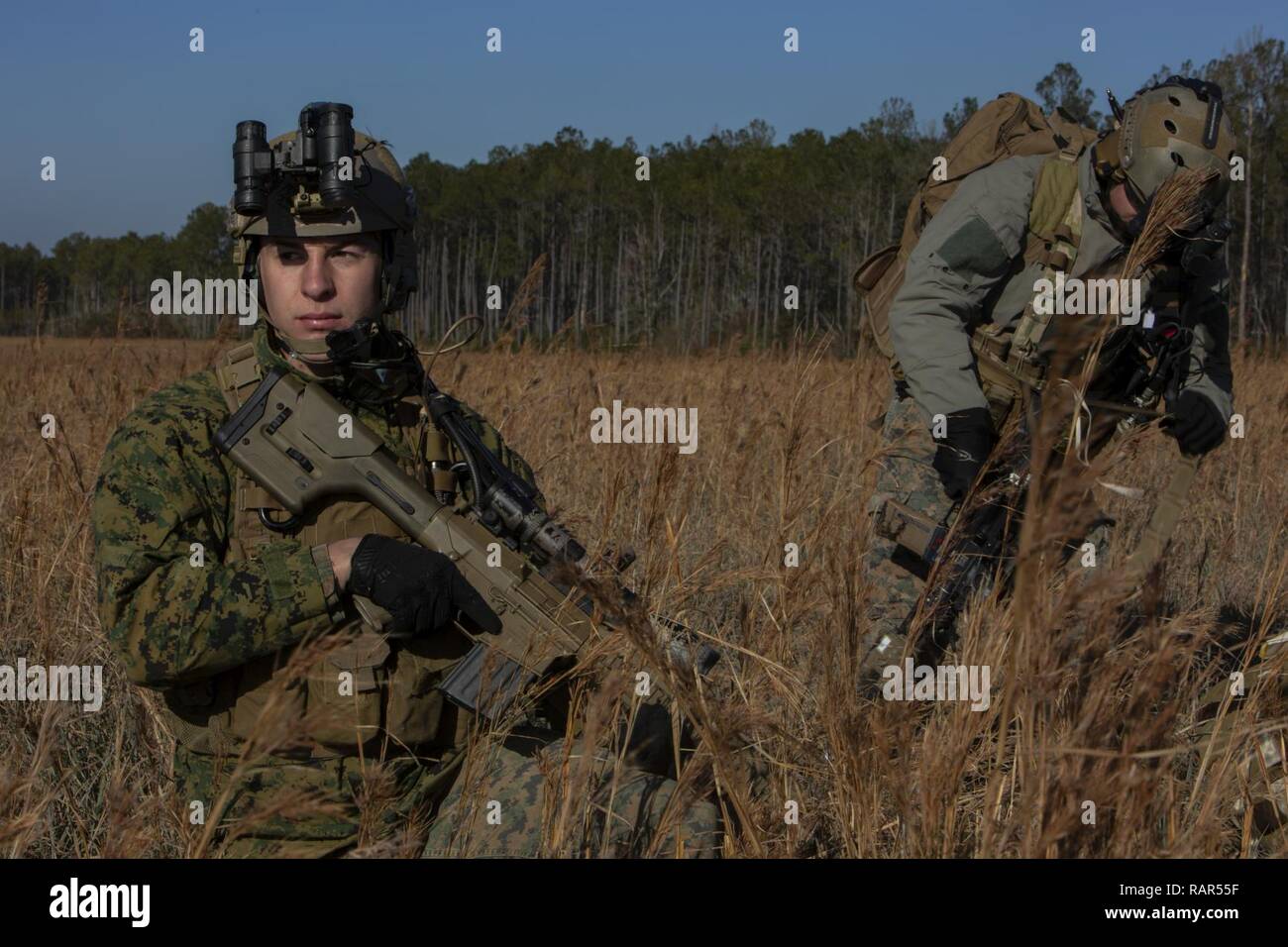 A U.S. Marine with 2nd Reconnaissance Battalion (2nd Recon), 2nd Marine ...