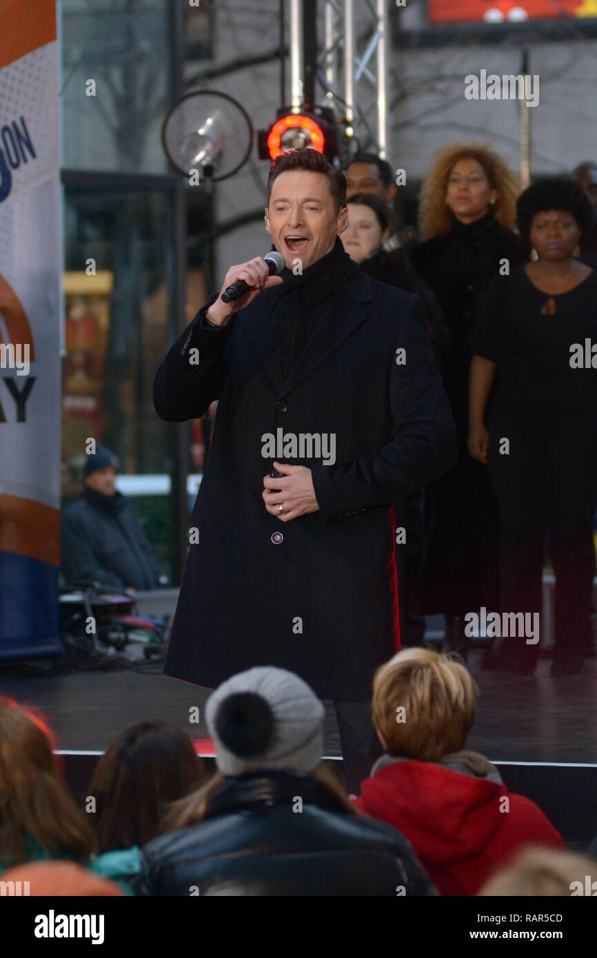Hugh Jackman performing on NBC's 'Today Show' ar Rockefeller Center ...