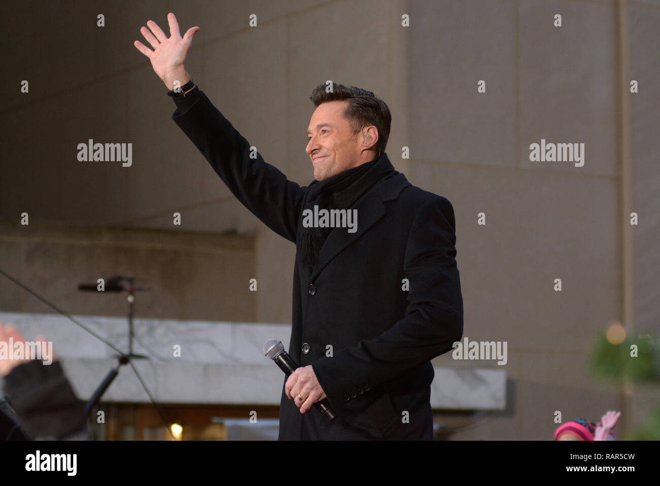 Hugh Jackman performing on NBC's 'Today Show' ar Rockefeller Center ...