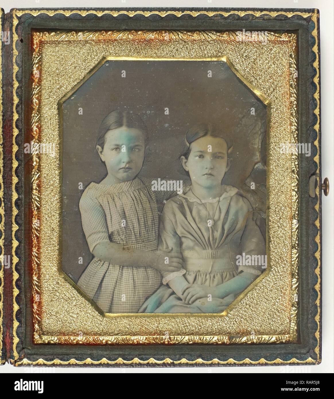 Portrait of two sisters, Anonymous, 1857. Reimagined by Gibon. Classic ...