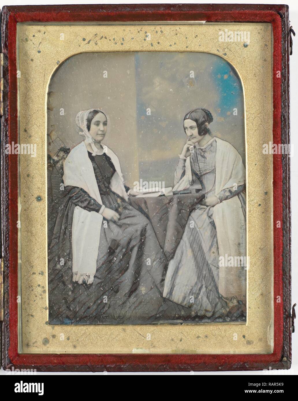 Portrait of two women, Anonymous, c. 1840 - c. 1860. Reimagined by ...