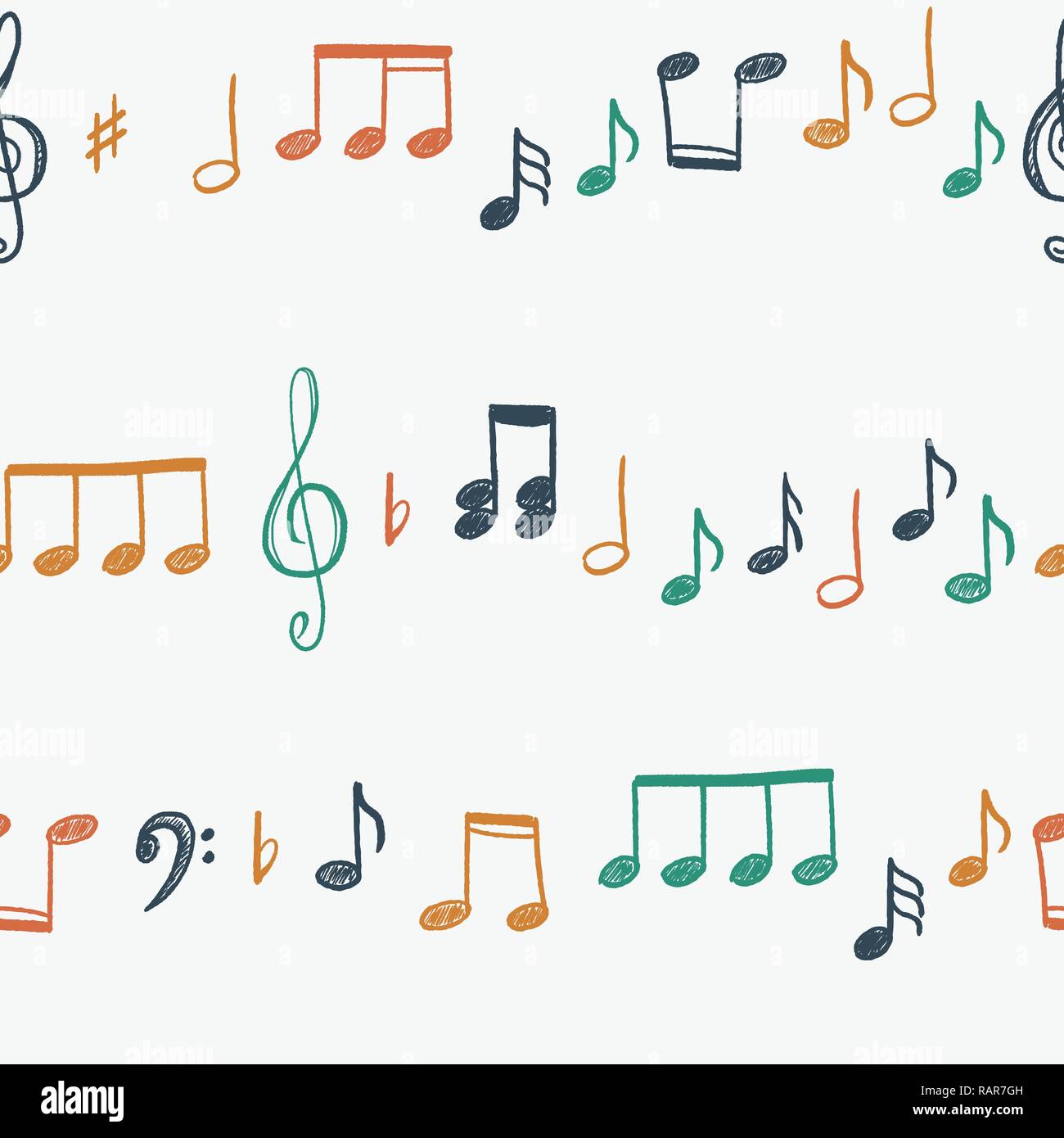 Music notes and clefs seamless pattern - vector musical texture Stock ...