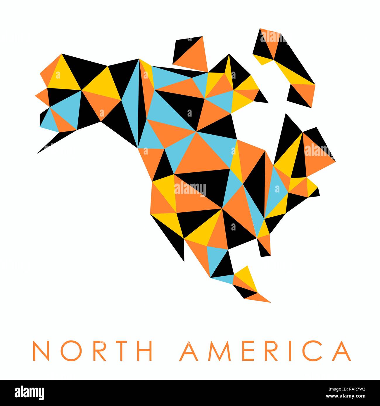 North America triangles map vector - geometric style illustration Stock ...
