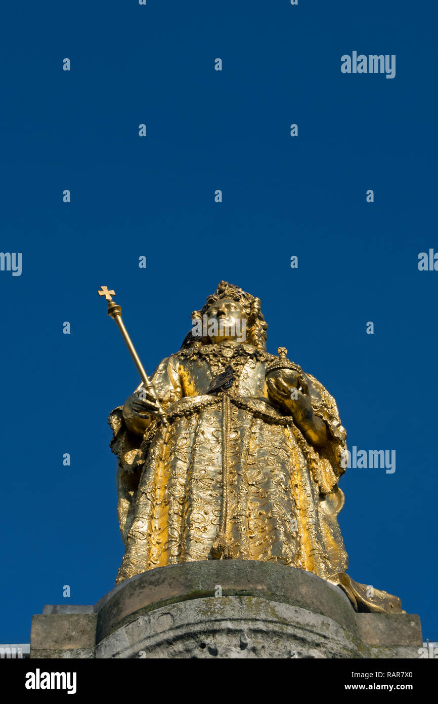 the 1706 statue of queen anne by sculptor francis bird that decorates ...