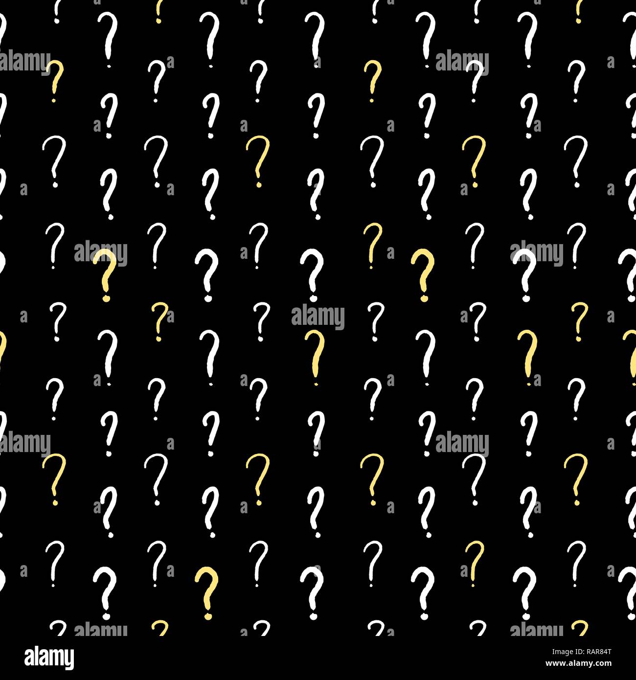 Vector background - question marks doodle ink style seamless texture ...