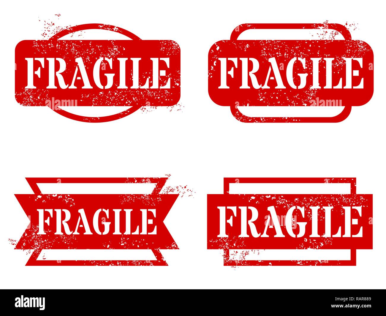 Fragile rubber stamps. Grungy red stamp text Stock Vector Image & Art ...