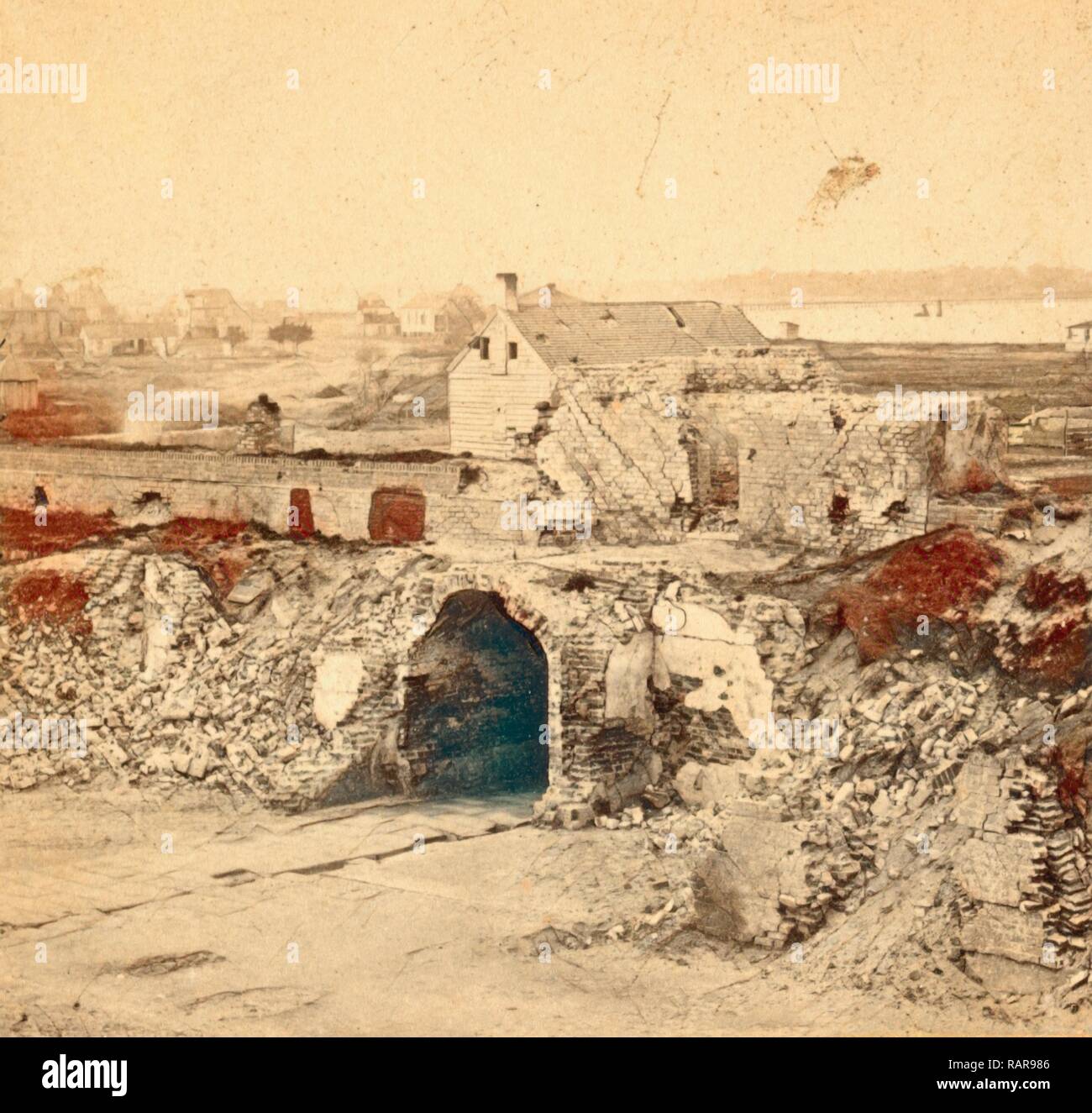 Fort Moultrie Sallyport and ruins of the fort from the interior, USA ...