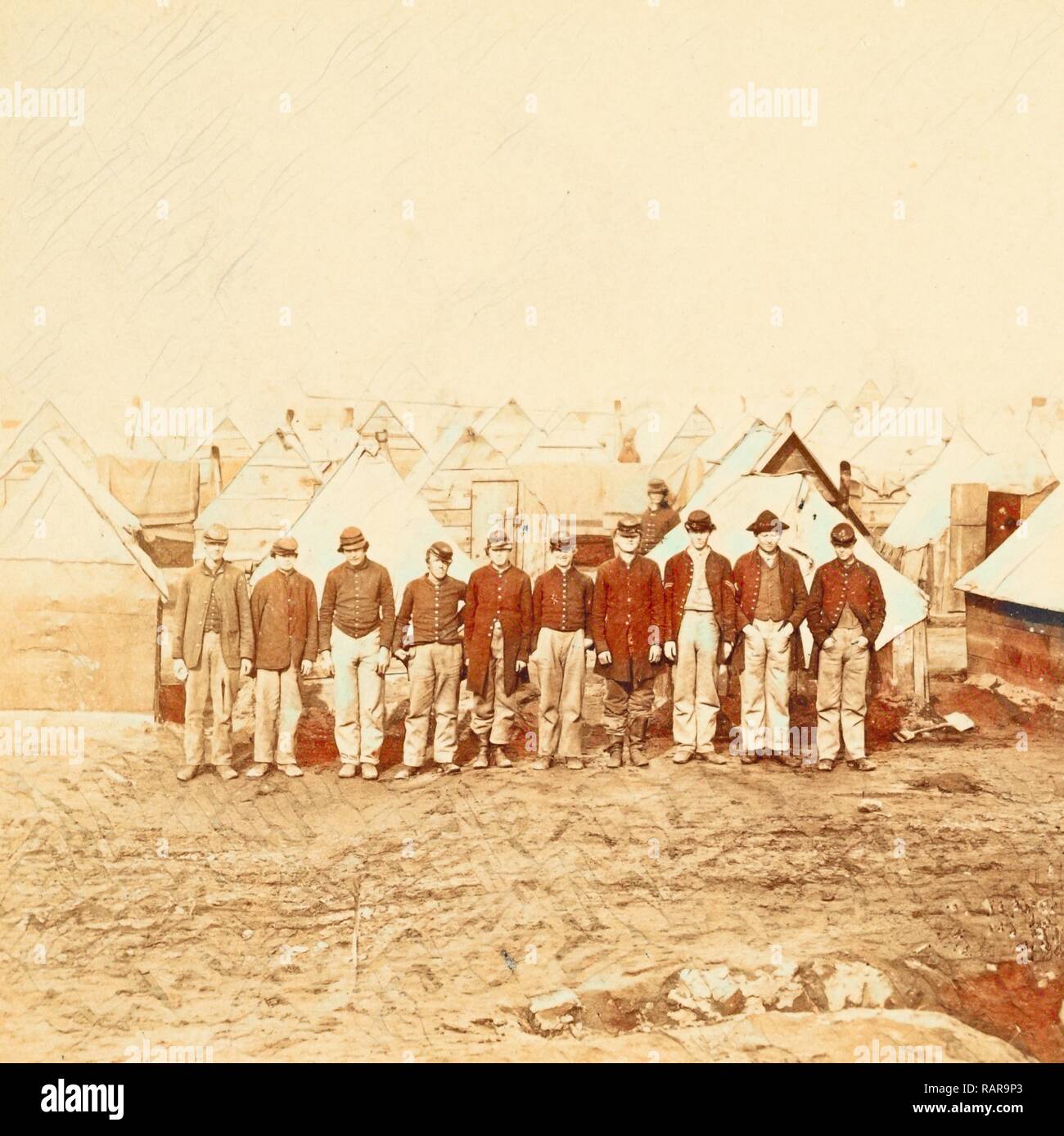 Soldiers' winter quarters, Army of the Potomac. Inside the first line ...