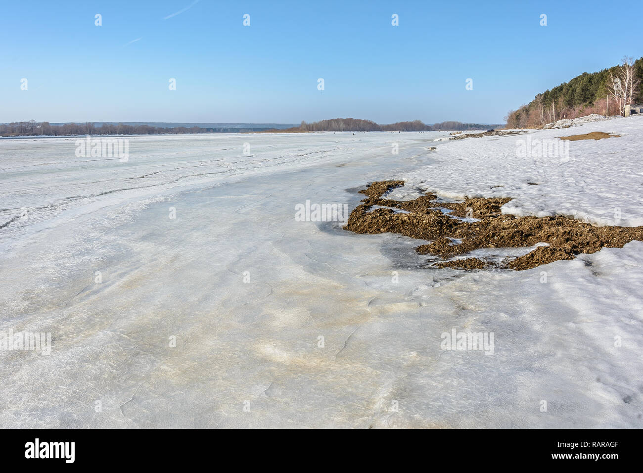 The snow and ice off the shore Stock Photo - Alamy