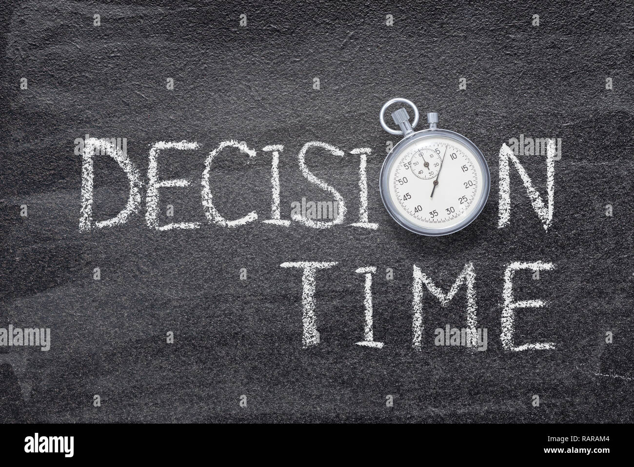 decision time phrase handwritten on chalkboard with vintage precise ...