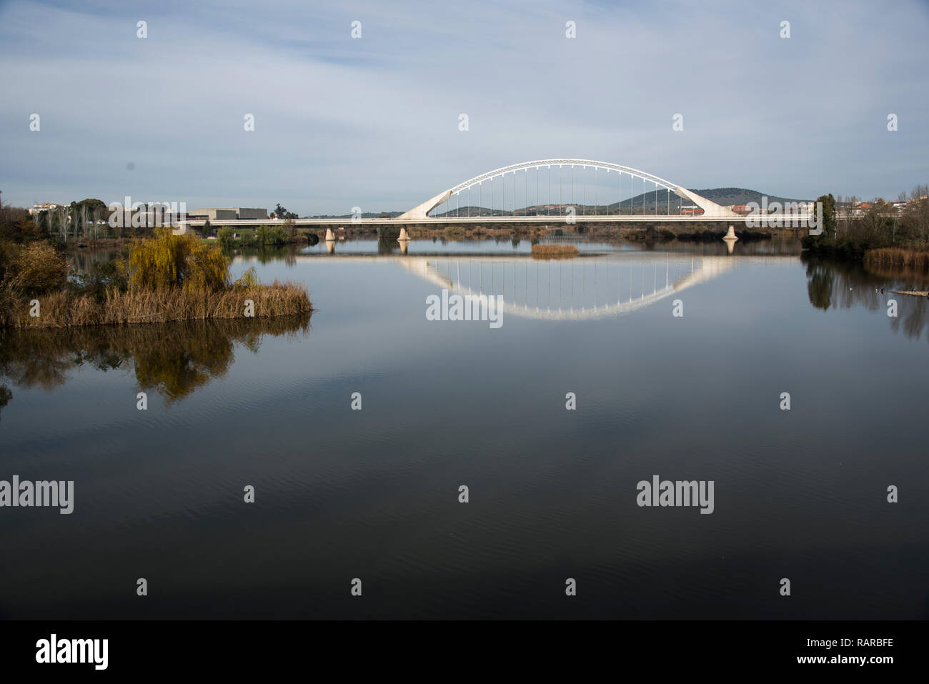 Lusitania bridge over Guadiana river in Merida Spain Stock Photo - Alamy