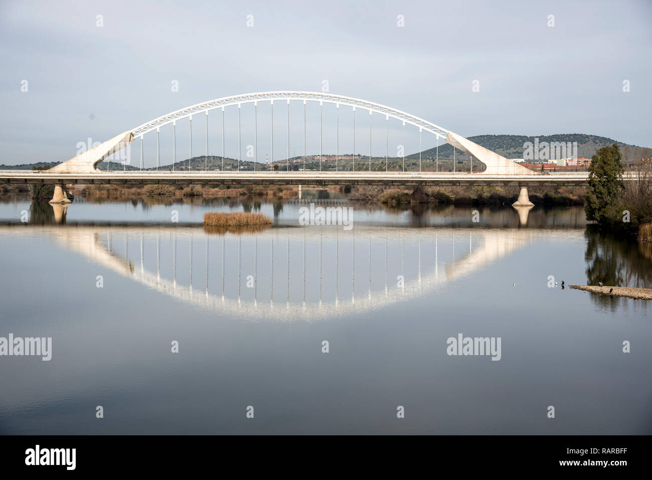 Lusitania bridge over Guadiana river in Merida Spain Stock Photo - Alamy