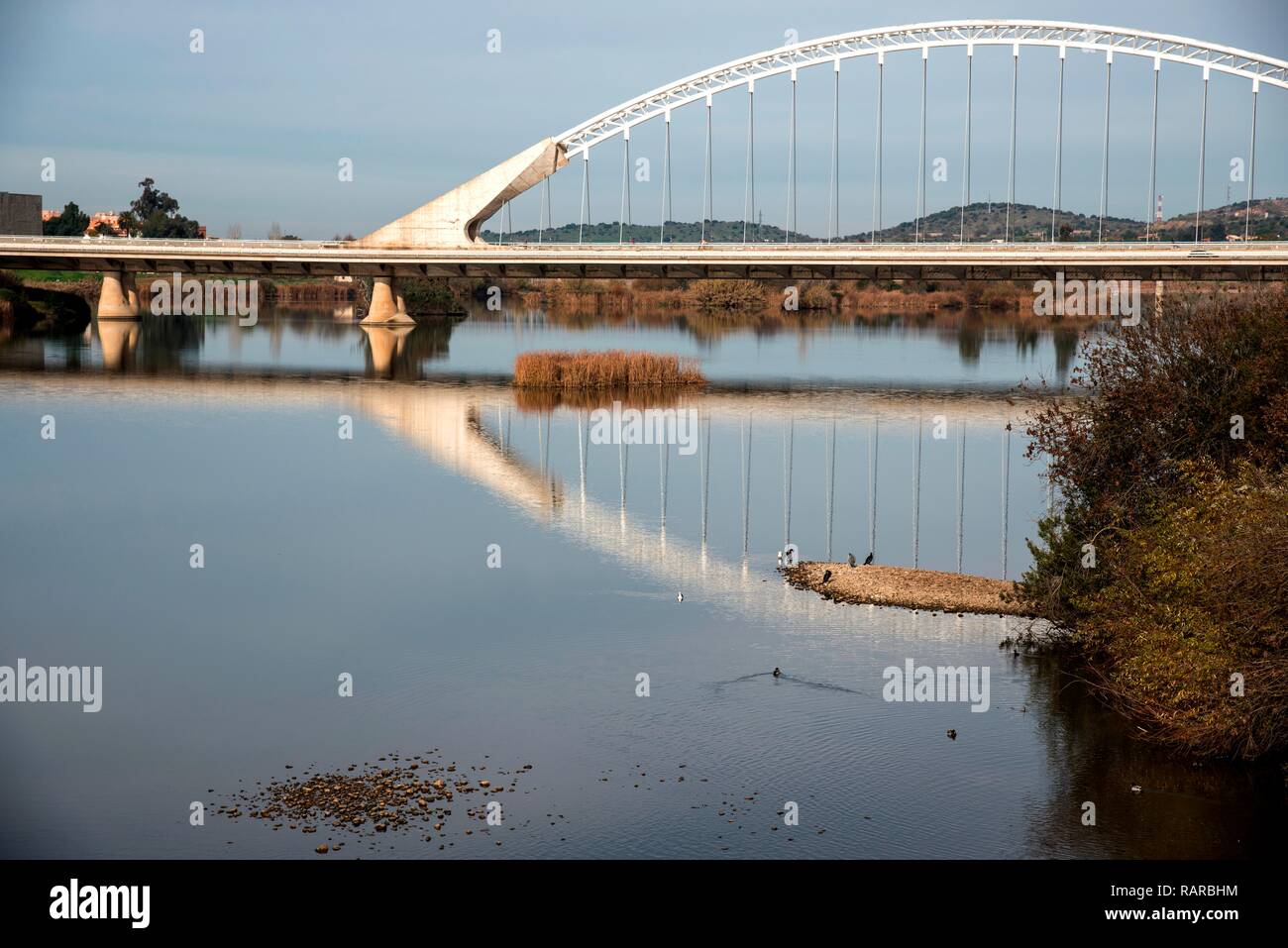 Lusitania bridge over Guadiana river in Merida Spain Stock Photo - Alamy