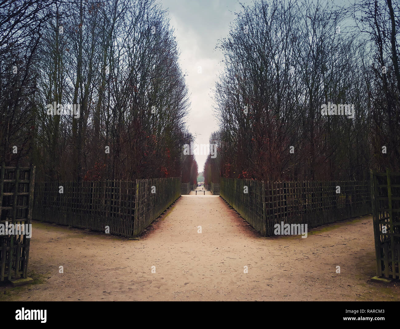 The maze like walk ways in the gardens of Chateau de Versailles, Paris ...