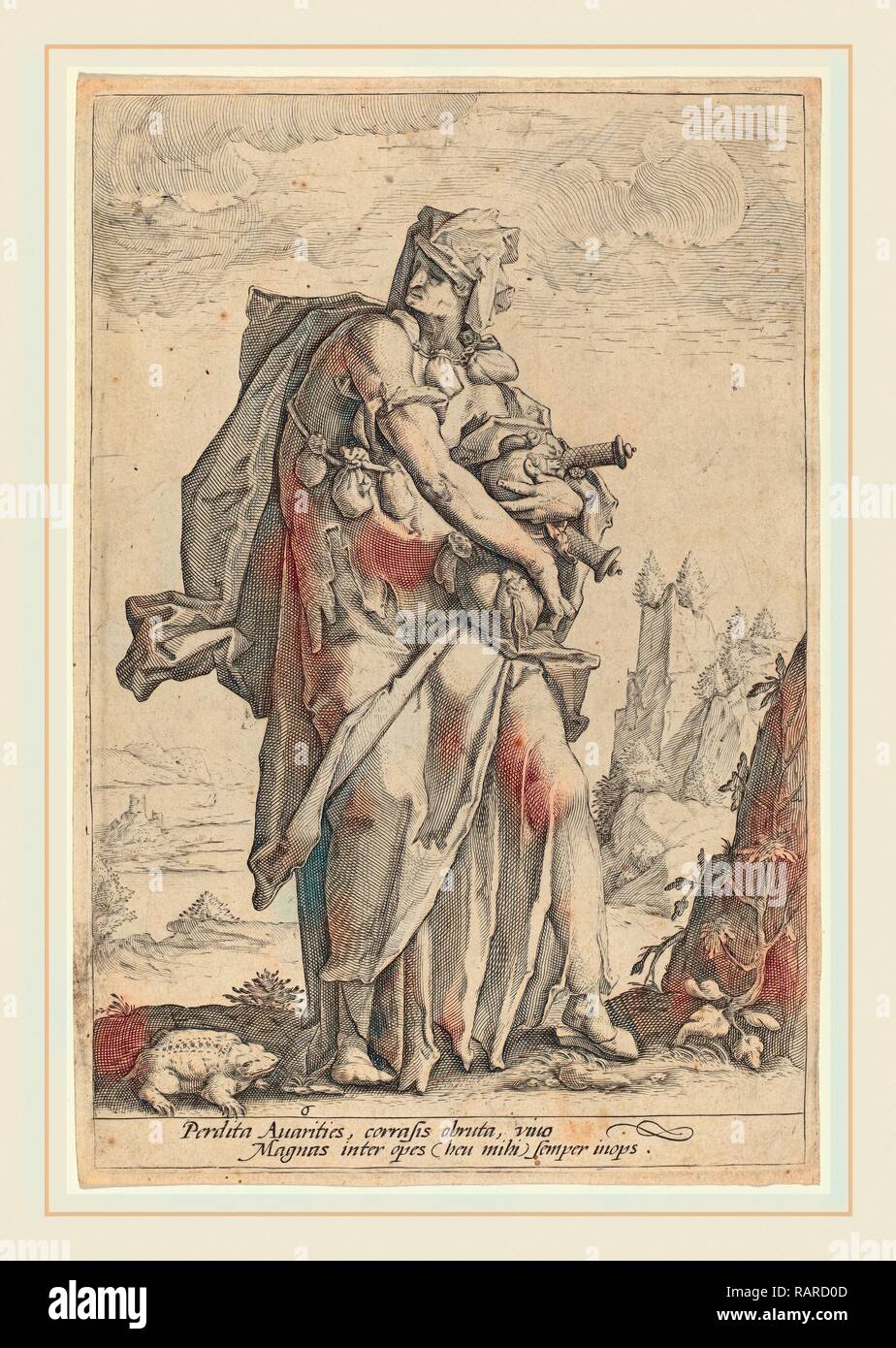 Jacob Matham, Avarice, Dutch, 1571-1631, engraving on laid paper ...