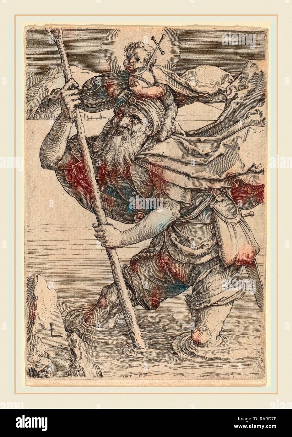 Lucas van Leyden (Netherlandish, 1489-1494-1533), Saint Christopher ...