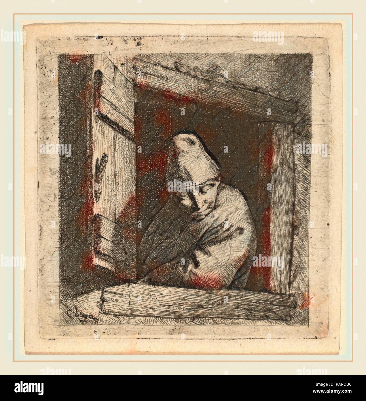 Cornelis Bega (Dutch, 1631-1632-1664), The Peasant in a Window, etching ...
