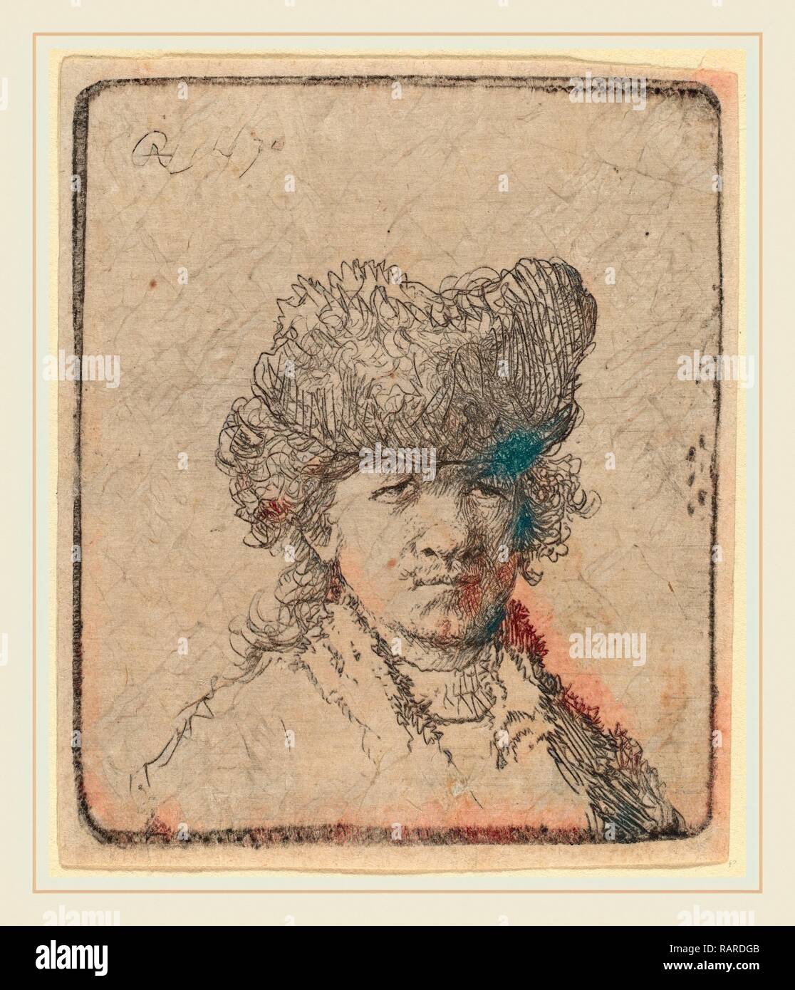 Rembrandt Van Rijn Dutch 1606 1669 Self Portrait In A Fur Cap 1630