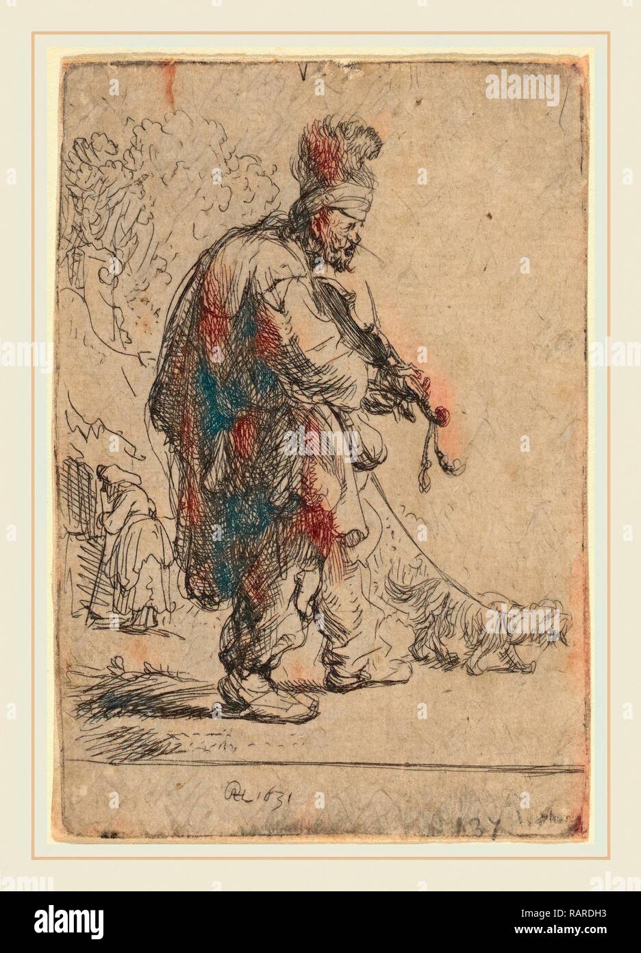 Rembrandt van Rijn (Dutch, 1606-1669), The Blind Fiddler, 1631, etching ...