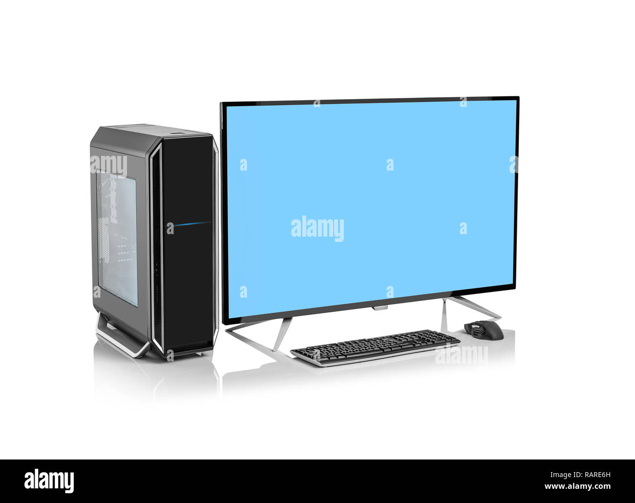 Pc computer technology equipment tower keyboard screen Cut Out Stock ...