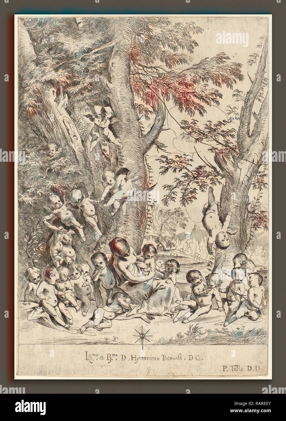 Pietro Testa (Italian, 1612 - 1650), Young Woman, Surrounded by Cupids ...