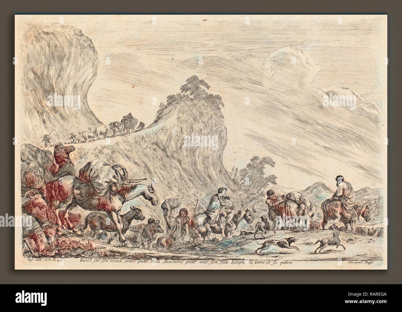 Stefano Della Bella (Italian, 1610 - 1664), The Departure of Jacob to ...