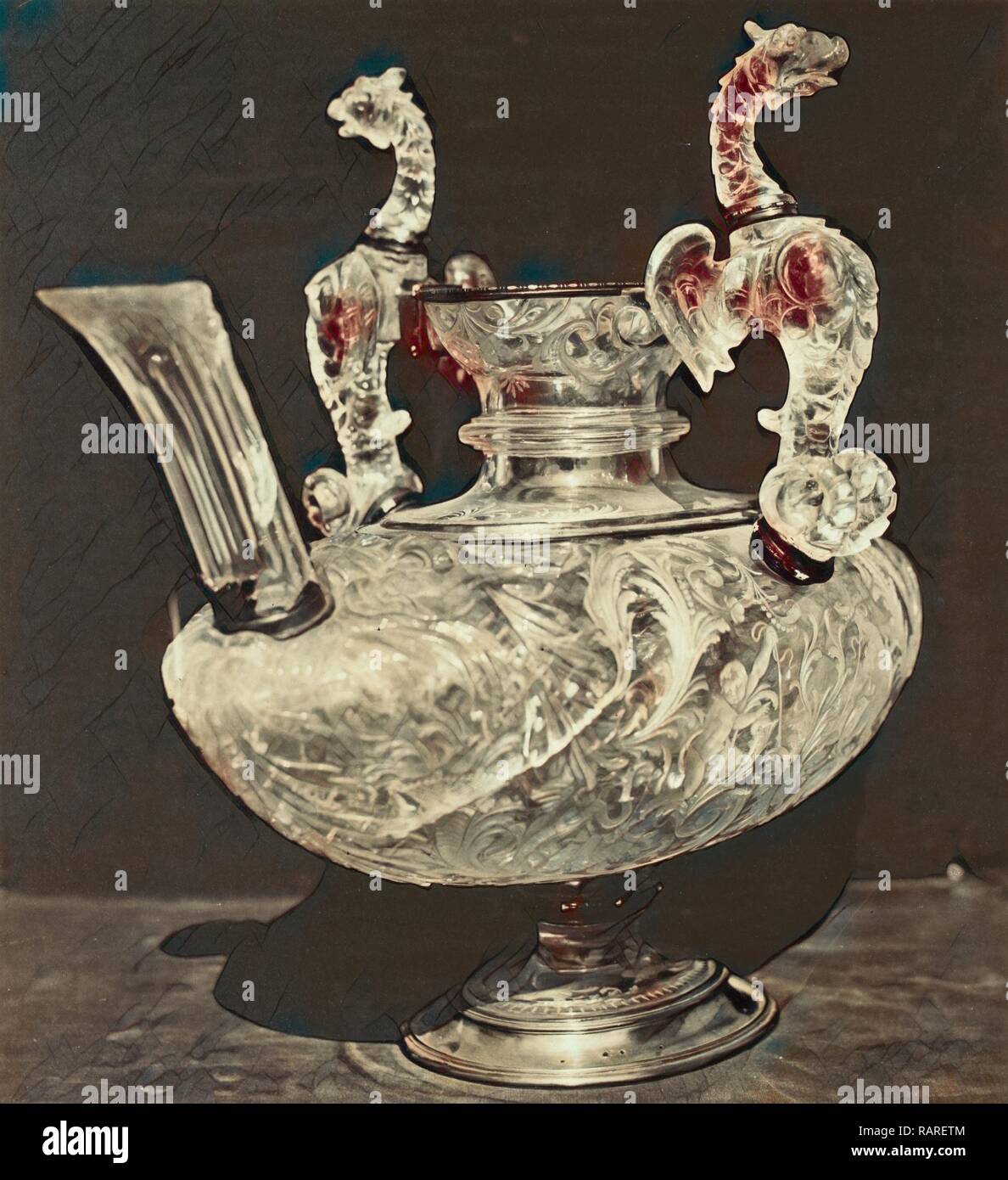 crystal decanter engraved with animal handles, from the Louvre, Charles ...