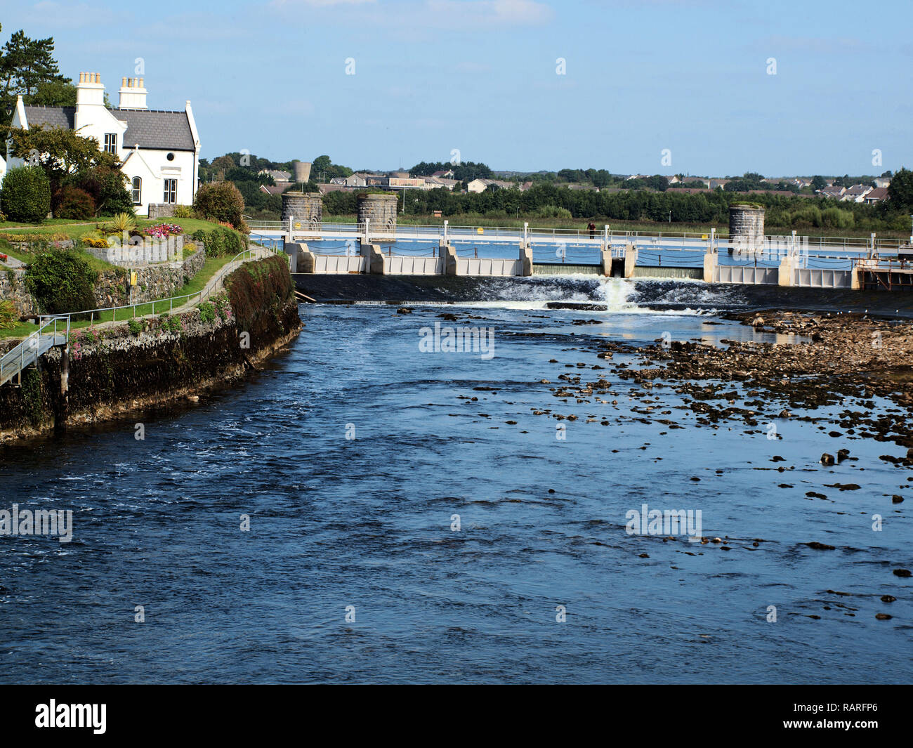The river 'Corrib' flowing through Galway City into Galway Bay one of ...