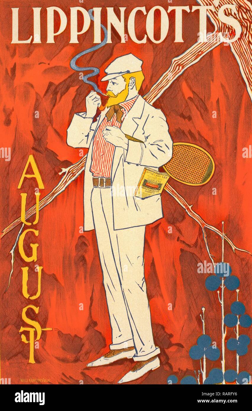 American poster for le Revue Lippincott's Magazine August, William L ...