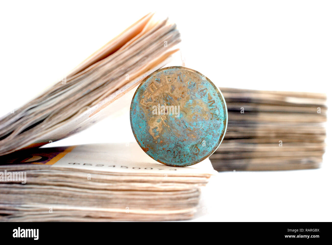 coin , money ,denar curency of macedonia on white Stock Photo - Alamy