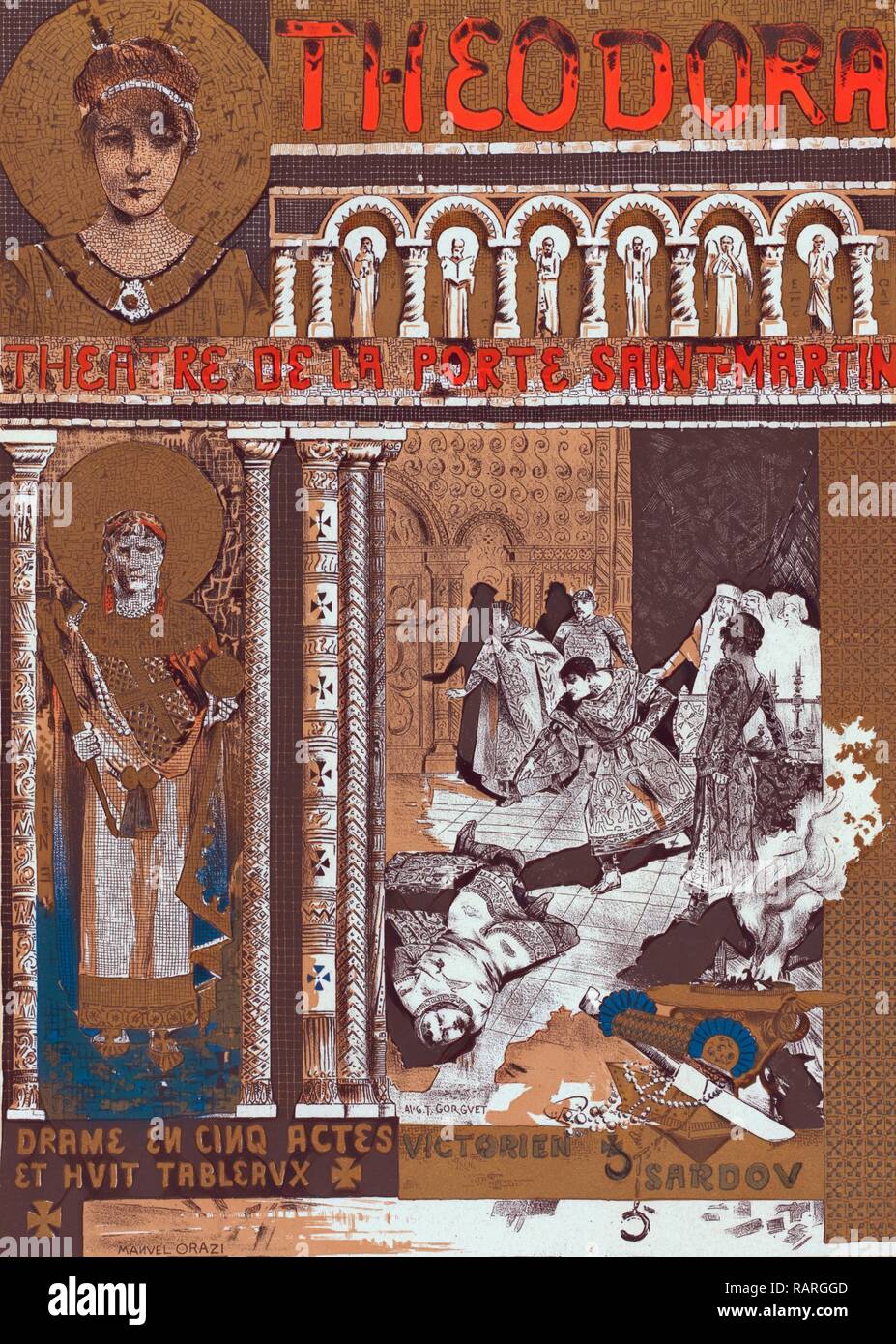 Poster for le théâtre de la Porte-Saint-Martin, Théodora by Victorien ...