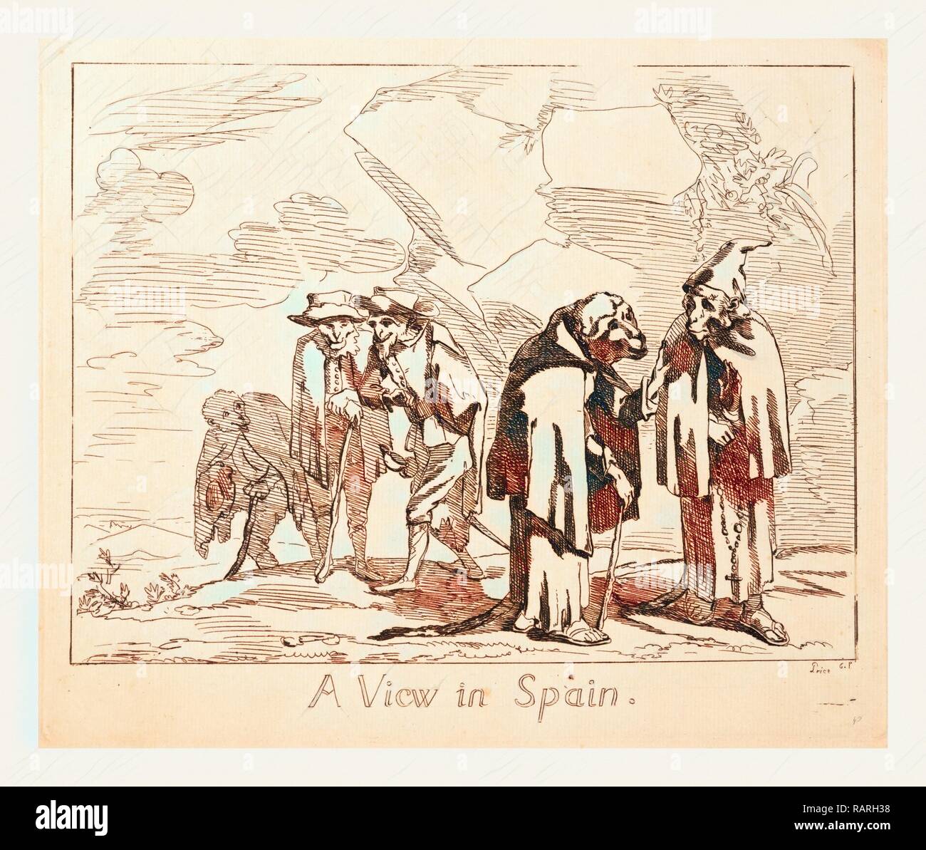 A view in Spain, Price G.P., England, between 1800 and 1850?, animals ...